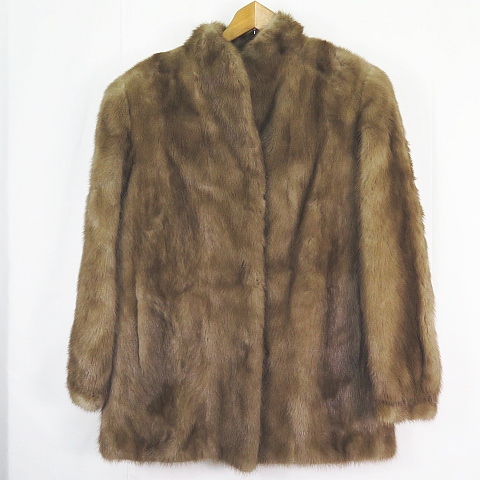 【中古】サガミンク SAGA MINK 銀サガ ミンク ファー ハーフコート 毛皮 F ブラウン 2sa6927