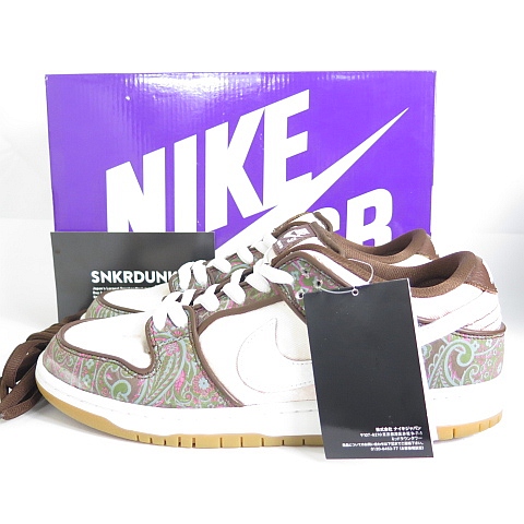 【中古】未使用品 ナイキ エスビー NIKE SB DUNK LOW PRO PRM ダンク ロー スニーカー UK9/28cm ペイズリー DH7534-200