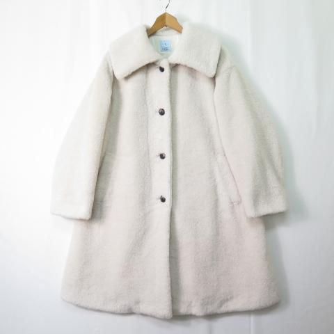 【中古】組曲 クミキョク KUMIKYOKU テディボア コート 2 アイボリー 美品 24AW 2sa7077 レディース