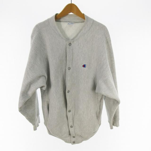 【中古】チャンピオン CHAMPION USA製 90’S Reverse Weave リバースウィーブ スナップボタン スウェット  グレー M