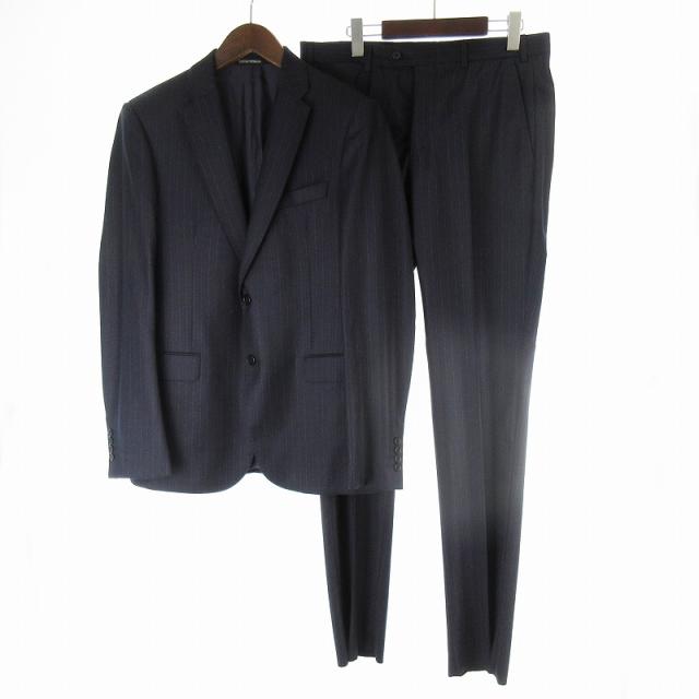 【中古】未使用品 エンポリオアルマーニ スーツ 上下 セットアップ ジャケット パンツ スラックス  M LINE super 150s 44
