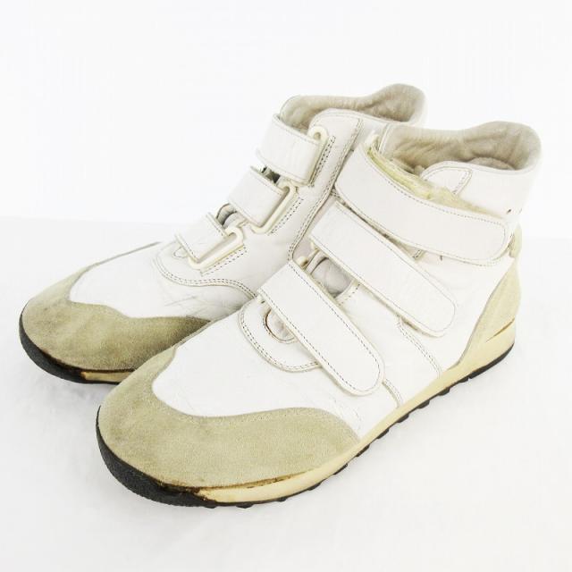 【中古】マルタンマルジェラ 10 パイロットシューズ スニーカー ベルクロ ジャーマントレーナー ドイツ軍 白 28ｃｍ