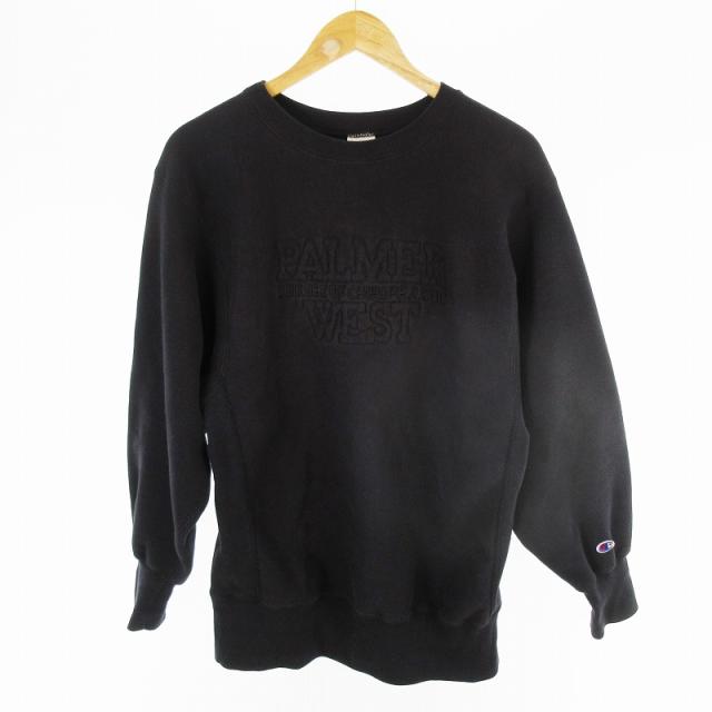 【中古】チャンピオン  90’S USA製 REVERSE WEAVE リバースウィーブ PALMER パーマー  スウェット  ロゴ 刺繍 黒  L