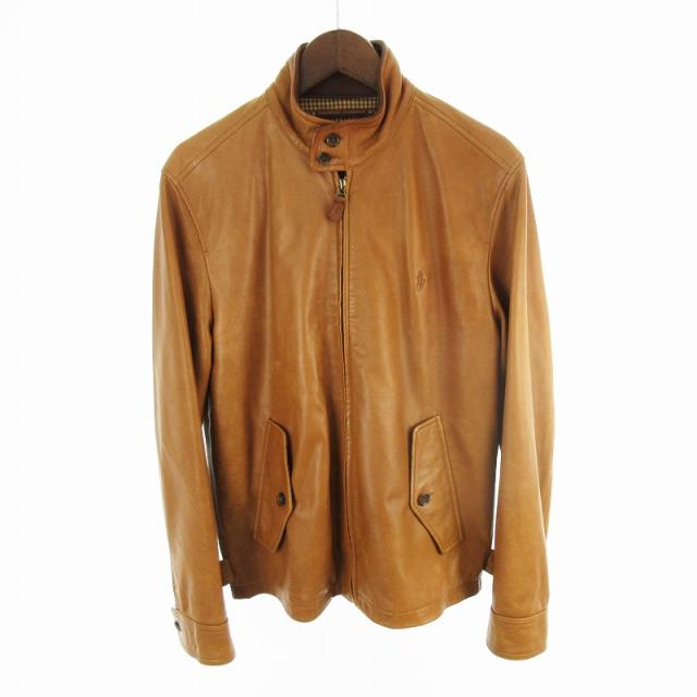 【中古】ポロ ラルフローレン POLO RALPH LAUREN 90’S レザージャケット 革ジャン ポニー 刺繍 裏地チェック S 羊革 ラム