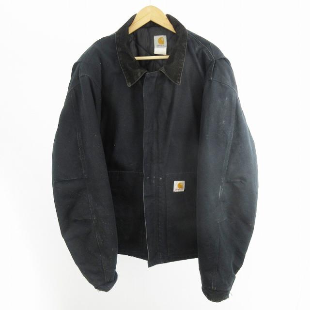 【中古】カーハート 50 TRADITIONAL JACKET トラディショナル ジャケット 中綿 襟コーデュロイ J02 BLK ブラック 黒