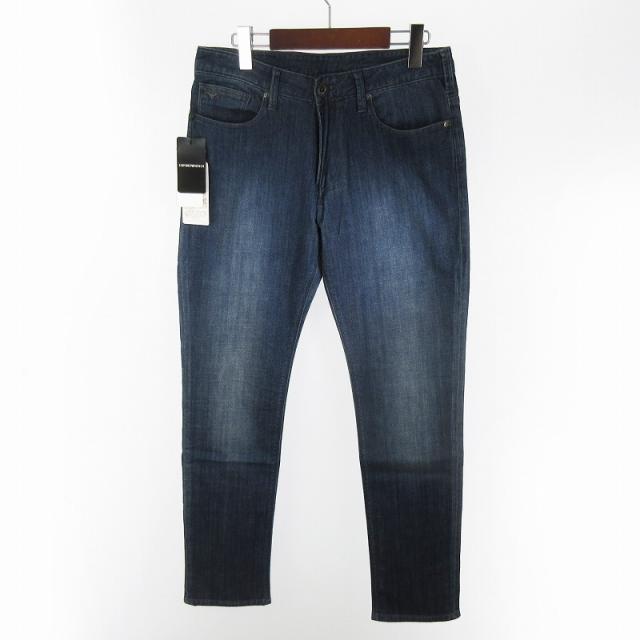 【中古】未使用品 エンポリオアルマーニ デニムパンツ ジーンズ Gパン イーグル 3K1J06 1DJCZ 濃紺 インディゴ Ｗ30