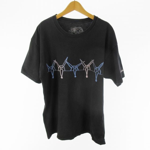 【中古】USA製 Powell Peralta  パウエルペラルタ RAT BONES ラットボーン Tシャツ 半袖 プリント 黒 ブラック L ヴィンテージ