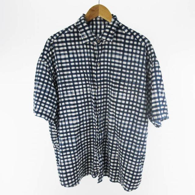 【中古】ポータークラシック Porter Classic BEAT WRITER 水彩 GINGHAM SHIRT ギンガム 半袖 シャツ チェック 2