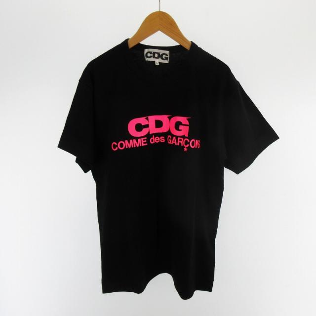【中古】未使用品 コムデギャルソン COMME des GARCONS CDG Pink Logo T-Shirt 