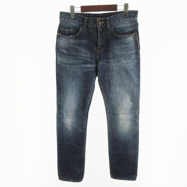 【中古】サンローラン パリ SAINT LAURENT PARIS 527389 YA893  リペア加工 スキニー デニムパンツ 28  527389 YA893