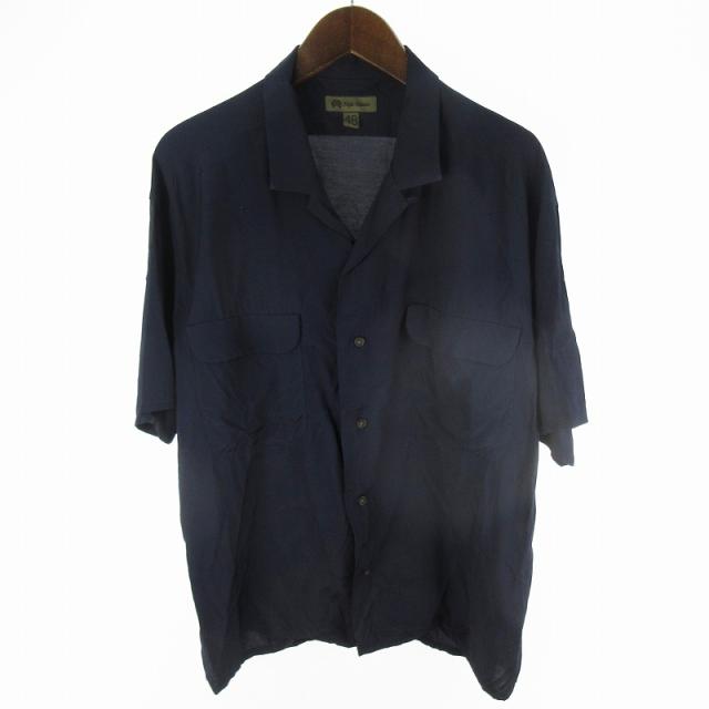 【中古】ナイジェルケーボン NIGEL CABOURN OPEN COLLAR SHIRT RAYON SULFUR DYE オープンカラー シャツ 半袖 48