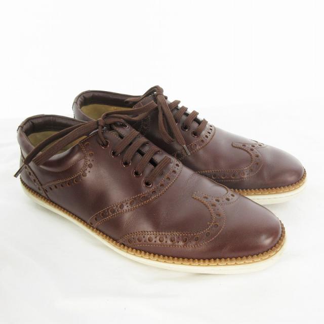 【中古】ルイヴィトン LOUIS VUITTON 7 約25ｃｍ ドレス スニーカー シューズ ローカット ウイングチップ 茶 ブラウン