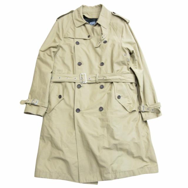 【中古】ポロ バイ ラルフローレン 一枚袖 トレンチコート ベルテッドコート ライナー ブラックウォッチ M ■GY09