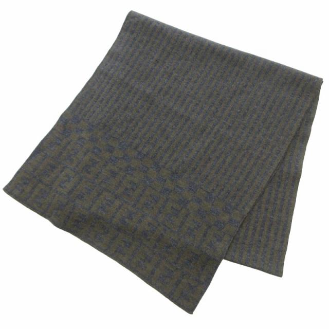 【中古】フェンディ FENDI 美品 ヴィンテージ マフラー ストール ショール ウール ズッカ ペカン イタリア製 ■GY09