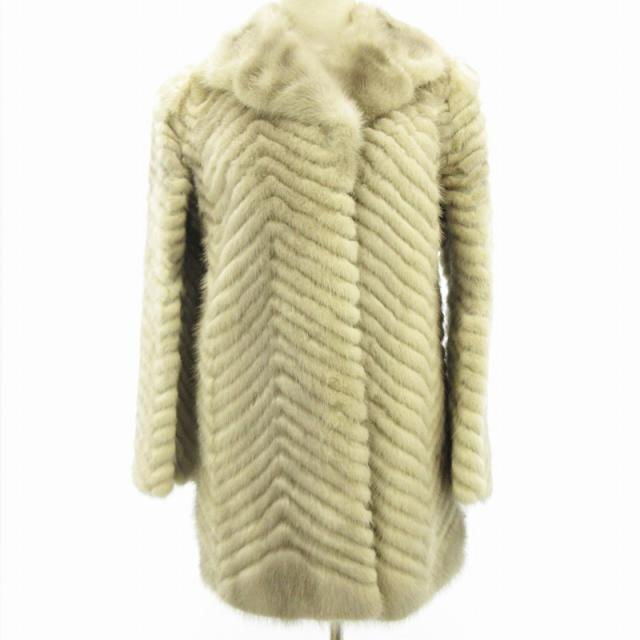 【中古】EMBA エンバ サファイアミンク ジャケット コート 毛皮 ファー スカンジナビア産 白 ホワイト系 ■GY09