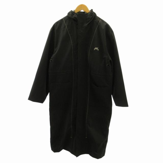 【中古】アコールドウォール A-COLD-WALL 近年 ナイロンコート ジャケット ロゴ刺繍 ロング M 黒 ブラック ☆AA★