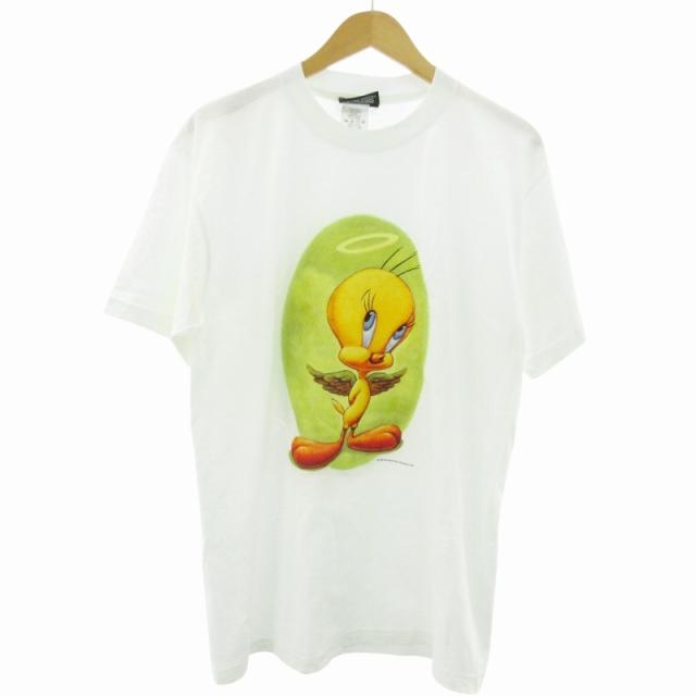 【中古】90s ヴィンテージ Tシャツ ルーニーテューンズ トゥイーティー USA製 米国製 アニメ M 白 ホワイト ●ECO