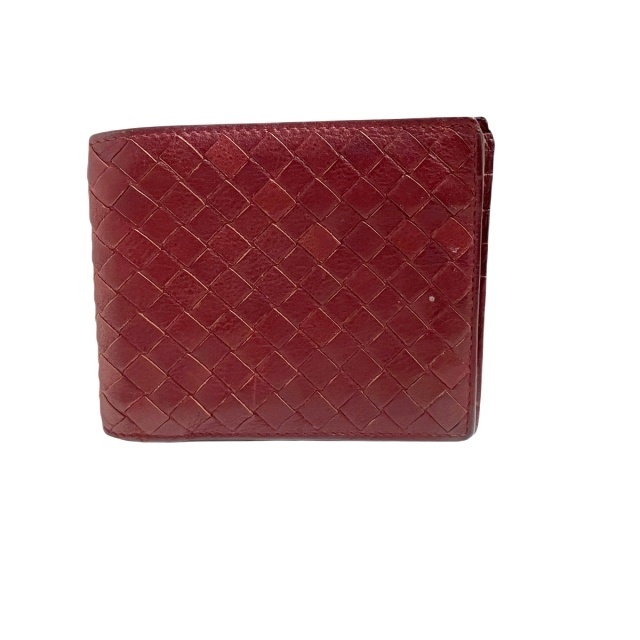 【中古】ボッテガヴェネタ BOTTEGA VENETA イントレチャート 二つ折り財布 ショートウォレット レザー 皮革 ■MET1