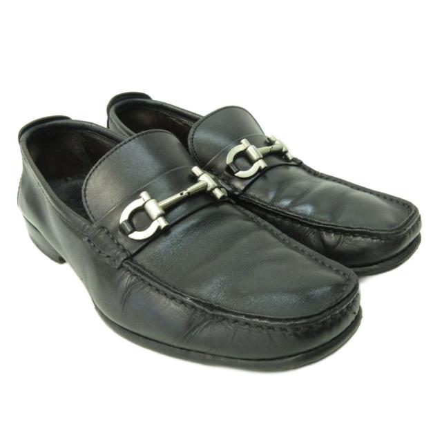 【中古】サルヴァトーレフェラガモ Salvatore Ferragamo SONIC ガンチーニ ローファー レザーシューズ  7.5EE 約26cm