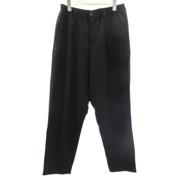 【中古】マルニ MARNI 美品 24AW ウールトロピカルシャーリング 1P テーパードパンツ イージー 黒 ブラック 48 約L