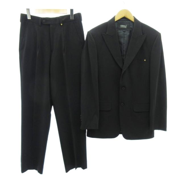 【中古】ヴェルサーチクラシック ヴェルサーチェ 美品 裏地メドゥーサ柄 スーツ ジャケット 段返り 2B 上S 下28
