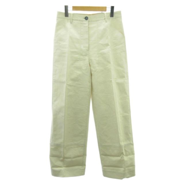 【中古】ジルサンダー JIL SANDER 近年 コットン ワイドパンツ チノ ベージュ 32 約M JSPP310005