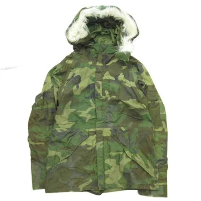 【中古】ECWCS エクワックス 90s GEN1 ゴアテックス パーカー 後期型 米軍実物 GORETEX U.S.ARMY ウッドランドカモ S-R