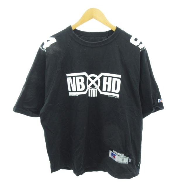 【中古】バウンティーハンター × ネイバーフッド × ラッセル コラボ Tシャツ プリント 半袖 M 黒 ブラック メンズ