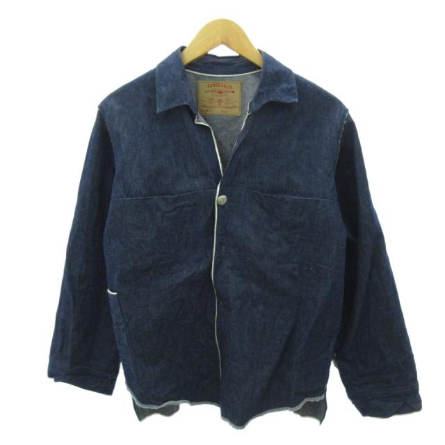 【中古】サンシー SUNSEA 美品 デニムシャツ セルビッチ 長袖 濃紺 インディゴブルー 1206 メンズ