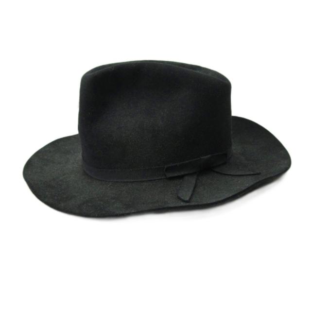 【中古】ネイバーフッド NEIGHBORHOOD × ステットソン STETSON コラボ ハット 帽子 ウール リボン S 黒 ブラック