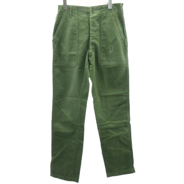 【中古】ヴィンテージ VINTAGE 60s ユーティリティパンツ ベイカー サイドアジャスター 尿素ボタン  米軍実物 カーキ S