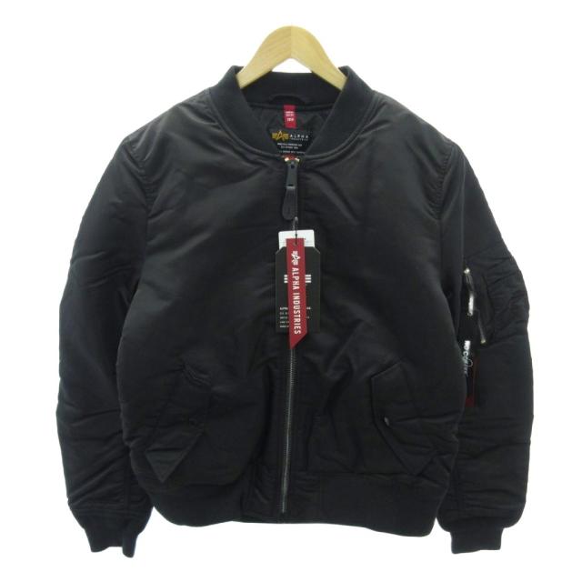 【中古】未使用品 アルファ × キネ × ノーコーヒー MA-1 フライトジャケット ブルゾン L 黒 ブラック 1210 メンズ