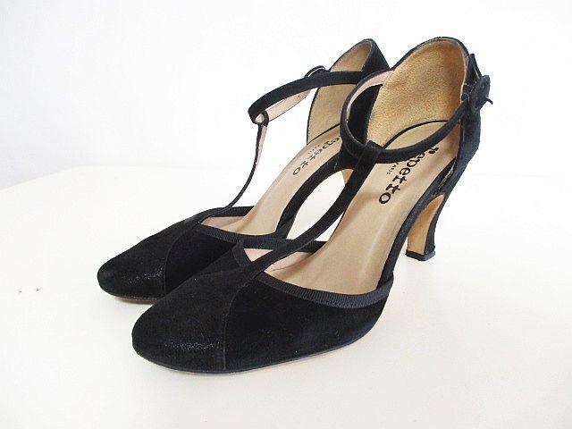 【中古】レペット Repetto パンプス スエード ヒール 黒 37 レディース