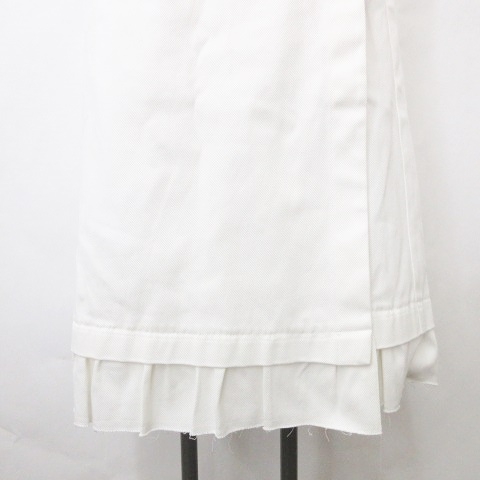 【中古】未使用品 アッシュペーフランス H.P.FRANCE デドゥエ D-due スカート ラップスカート ロング 綿 ホワイト 38