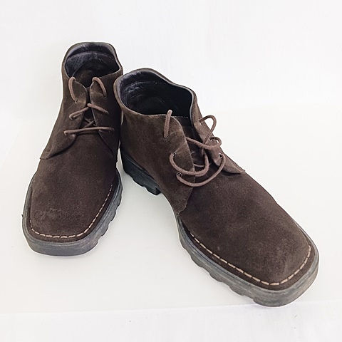 【中古】サルヴァトーレフェラガモ Salvatore Ferragamo ブーツ デザートブーツ レザー スエード ブラウン 茶 7 2E