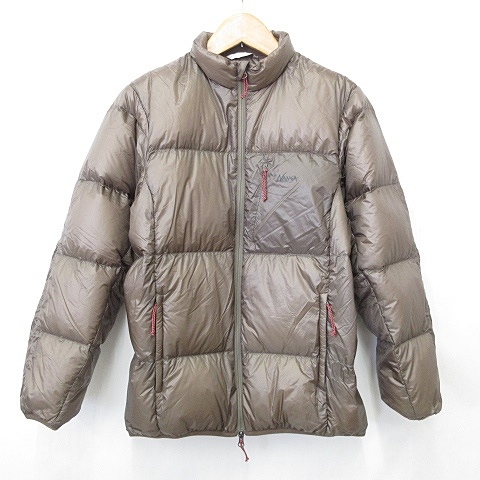 【中古】ナンガ NANGA ジャケット ダウンジャケット ジップアップ スタンドカラー リブ ナイロン モカ ブラウン M