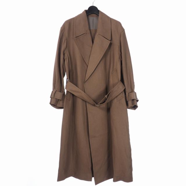 【中古】ヨーク YOKE 21SS PAPER KERSEY DOUBLE BREASTED OVERCOAT ペーパー オーバーコート 3 ブラウン