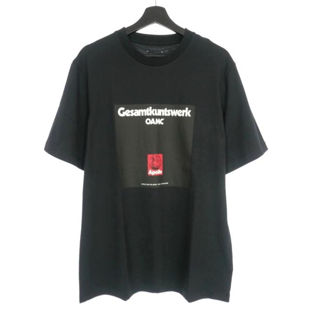 【中古】未使用品 オーエーエムシー OAMC 24SS APOLLO T-SHIRT プリント Tシャツ カットソー 半袖 S ブラック 黒