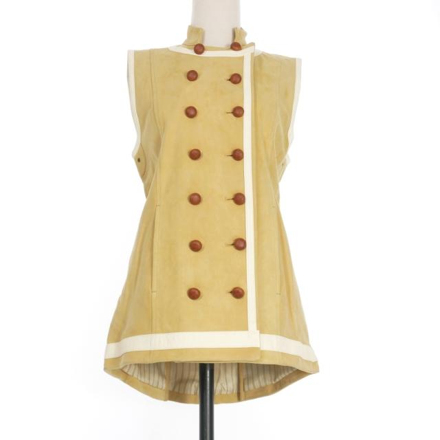 【中古】バレエ バイ バックラッシュ BALLET BY BACKLASH  ダブルブレスト スエード レザーベスト ジレ 1 ベージュ