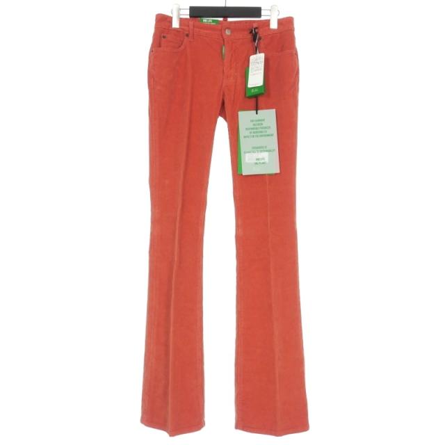 【中古】未使用品 ディースクエアード DSQUARED2 22AW Mid Waist コーデュロイ フレアパンツ 40 赤 レッド S73LA0266