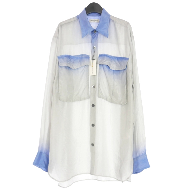 【中古】未使用品 ドリスヴァンノッテン DRIES VAN NOTEN 24SS Calender Tris Shirts オーバーサイズ シルクシャツ S