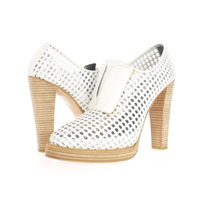 【中古】バレンシアガ BALENCIAGA メッシュレザー ブーティ ショートブーツ 靴 37 ホワイト 白 341028 レディース