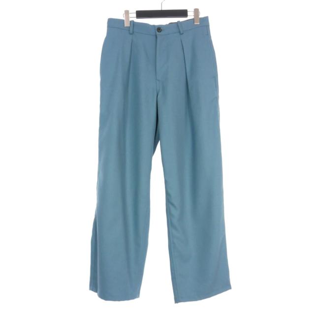 【中古】ラキネス RAKINES +81 別注 Wide Tapered pants パンツ スラックス 2 ブルーグレー 05S21HN078P   メンズ