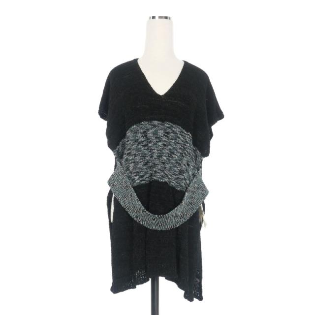 【中古】未使用品 タン TAN LOOSELY TOPS ノースリーブニット セーター F ブラック 黒 TN23SS013 レディース