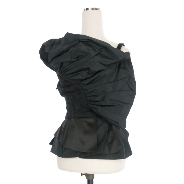 【中古】未使用品 メゾンマルジェラ Maison Margiela 22AW ラッフルトップ キャミソール トップス 38 ブラック 黒