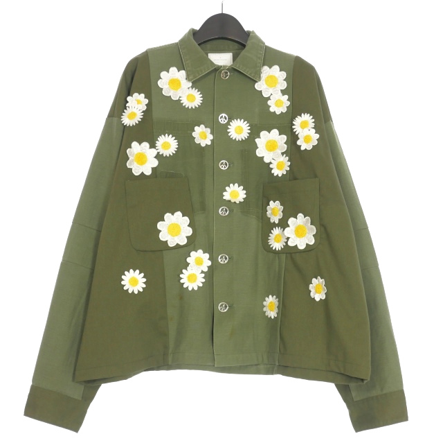 【中古】未使用品 レディメイド　READYMADE 24AW UTILITY SHIRT ワークシャツ 長袖 1 カーキ RE-CO-KH-00-00-257