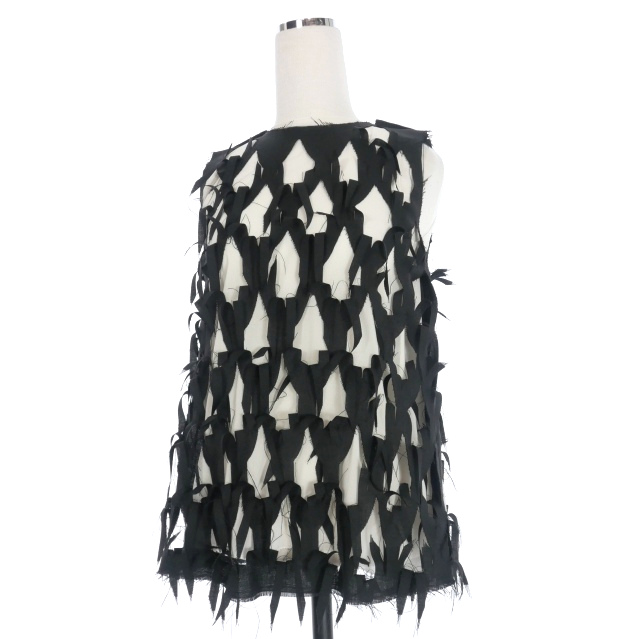 【中古】未使用品 メゾンマルジェラ 1 Maison Margiela 1 22SS Bird teck ノースリーブシャツ ブラウス 36 ブラック