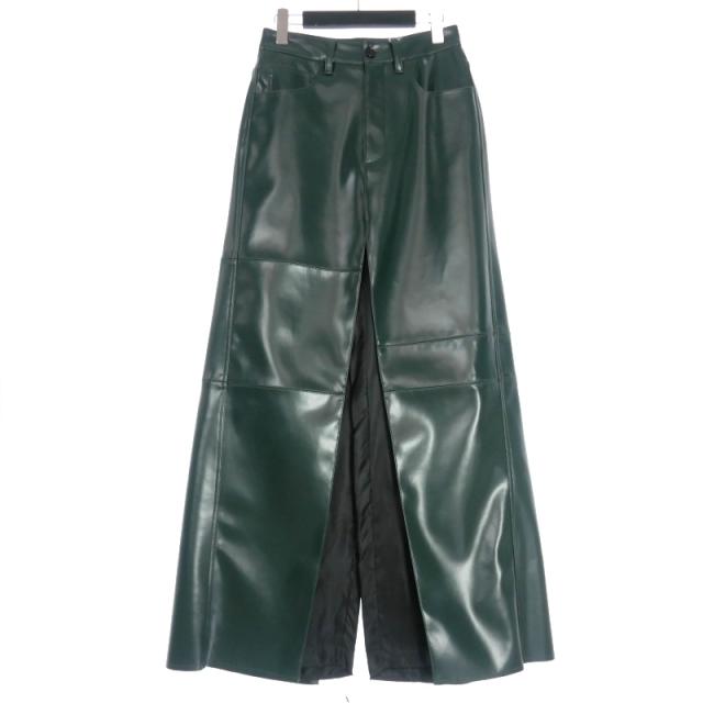 【中古】未使用品 エムエムシックス メゾンマルジェラ MM6 Maison Margiela 22AW エコレザー パンツスカート 36