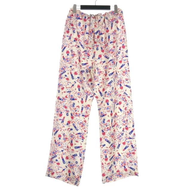 【中古】未使用品 メゾンマルジェラ 22AW Ditsy パジャマパンツ ボトムス 総柄 38 ホワイト/ブルー 白/青 S50KA0617