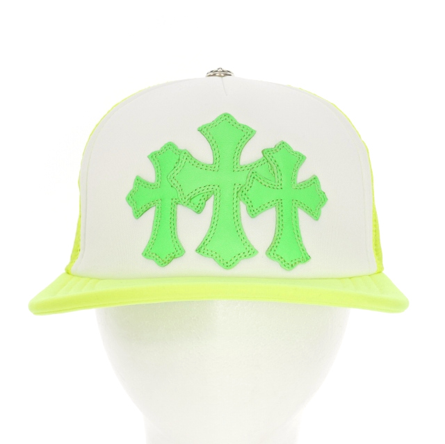【中古】未使用品 クロムハーツ CHROME HEARTS CRS PATCH Trucker Cap クロスパッチ トラッカーキャップ 帽子 O/S イエロー